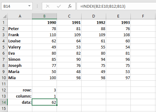 INDICE de Excel: ¿cómo y para qué se usa la función INDICE? - IONOS