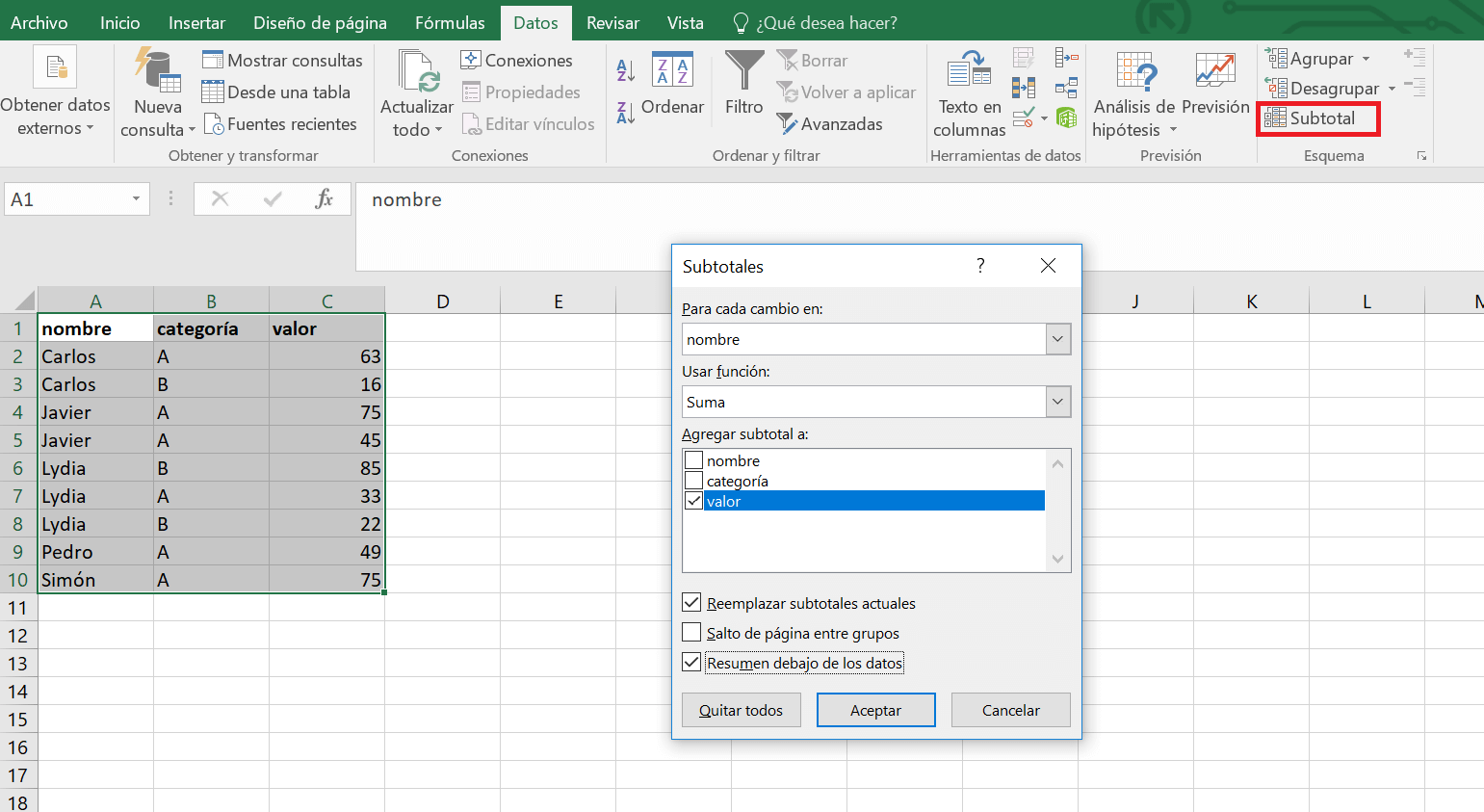 Espacio Elevado Oclusi n Calcular Subtotales Excel Monarqu a Prevenci n Espacio Elevado Oclusi n Calcular Subtotales Excel Monarqu a Prevenci n