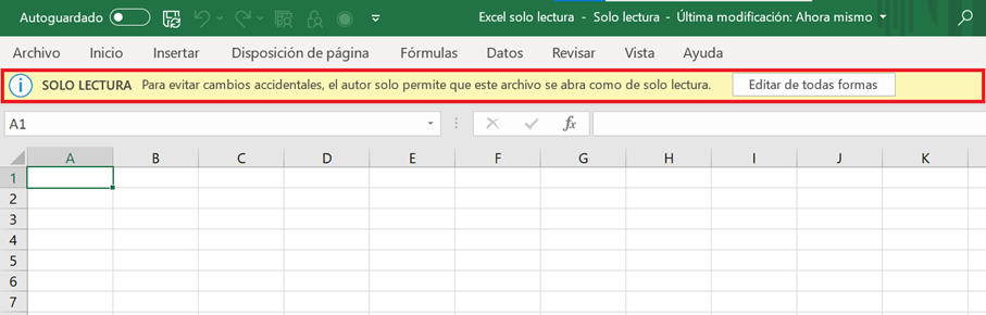 Cómo proteger un archivo de Excel con el modo solo lectura