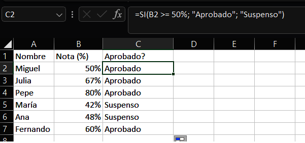 La función SI en Excel explicada fácilmente - IONOS España